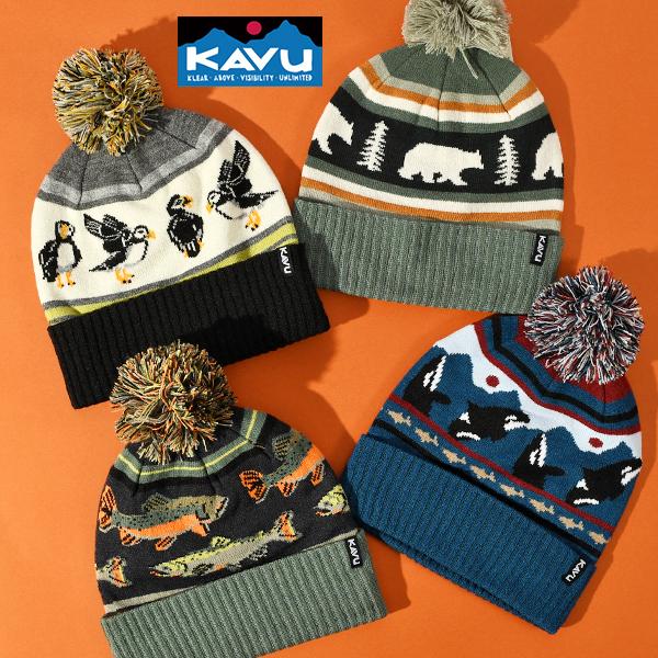 KAVU カブー ハーシェルは可愛い動物などのデザインが施されたニットキャップです。生き物をモチーフにデザインしたものや、車や風景のイメージをデザインしたものまで、自由で楽しいアクリル製ビーニー■サイズ：ワンサイズ■素材：アクリル100％