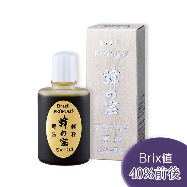 蜂の宝本舗で取り扱う中で最もスタンダードなグレードのプロポリス原液 SV-04。日々のお悩みがある方や、健康維持のためにプロポリスをお考えの方にお勧めです。出発原料から厳選した最高品質プロポリス原液です。ブラジル ミナスジェライス産の高品質...