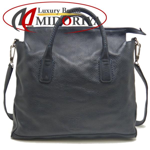 ■商品情報取扱店舗：新富町店 (TEL049-229-2700)状態：中古Bランク素材：レザー色：ネイビー / シルバー金具サイズ：W34cm×H24cm×D16cm[ショルダー]約97cm 開閉：ファスナーシリアル：2016371付属品：...