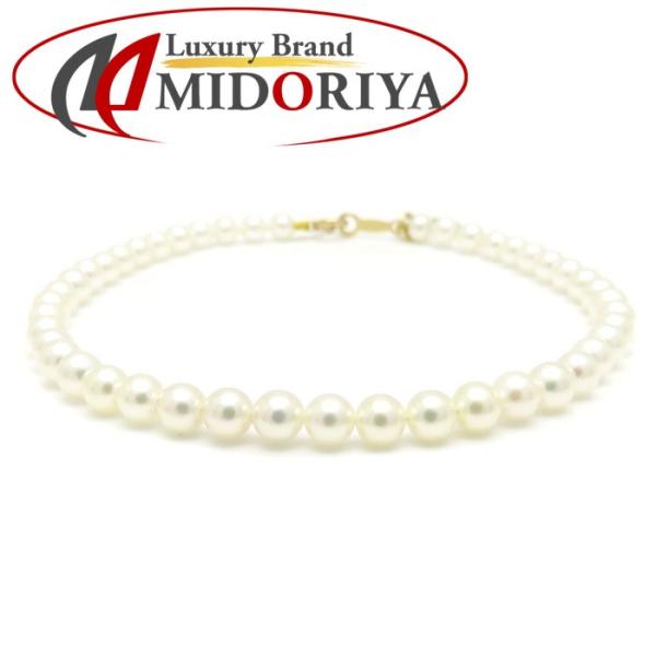 ■商品情報取扱店舗：銀座店 (TEL03-6264-4880)状態：中古Aランク素材：K18YG イエローゴールドサイズ：18cm重量：3.8g付属品：内箱備考：パール (ホワイト色系真珠 ) 3.5-4mm  [全体] うっすら小傷[コン...