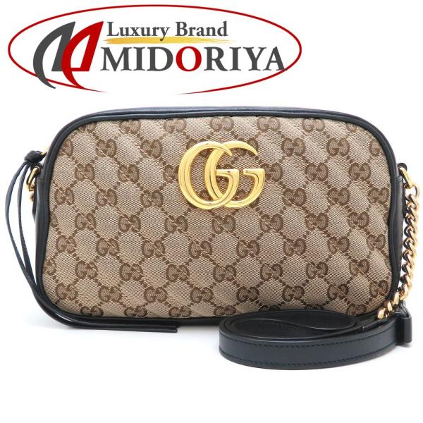 ■商品情報取扱店舗：ミドリヤ川越本店状態：中古ABランク型番：447632素材：GGキャンバス / レザー色：ベージュ / ブラックサイズ：W24cm×H15cm×D7cm[ショルダー]130.5〜138.5cm開閉：ファスナー付属品：なし...