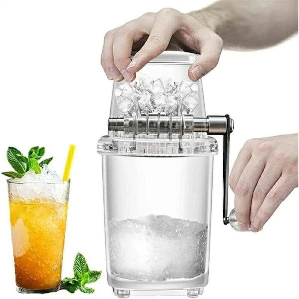 1、【操作は簡単です】一体型のステンレス製アイスクラッシャーは、厚さの異なる角氷に合わせて作られています。一番上の容器に角氷を追加し、次に蓋を上に置き、角氷が好きなだけ押しつぶされるまで作業ハンドルを回転させ始めるだけです。  2、【内部構...