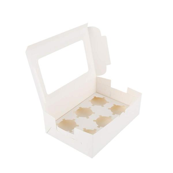 4穴：16x16x7.5cm、6穴：24x16x7.5cm、12穴：35.5x25x9cm窓のデザインは、空気にさらすことなく内部のカップケーキを見せびらかすことができ、紙の挿入物は、動き回らないように安全に保つのに最適です。ステッカーを貼...