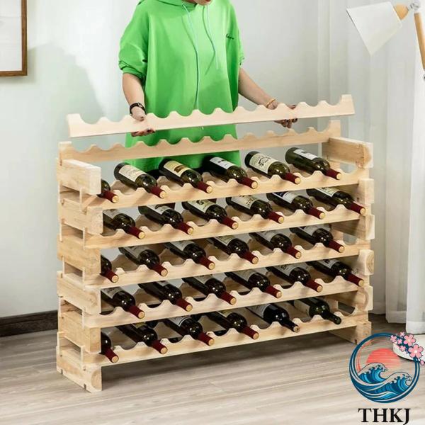 ワインラック ワインホルダー 木製 6段 積み重ね式 ホルダー ワインストレージ おしゃれラック ワインスタンド ワイン棚 ワイン