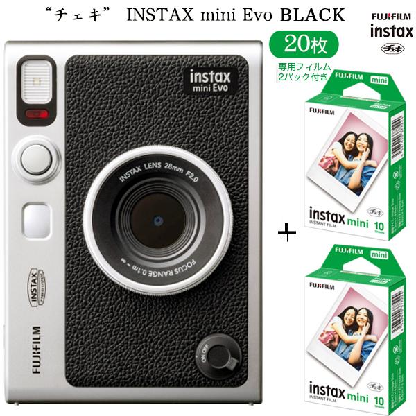 商品名：【チェキフィルム20枚セット】“チェキ” INSTAX mini Evo BLACK【商品特長】ハイブリッドインスタントカメラ「“チェキ”INSTAX mini Evo」「mini Evo」に搭載された多彩なエフェクトを自在に組み合...