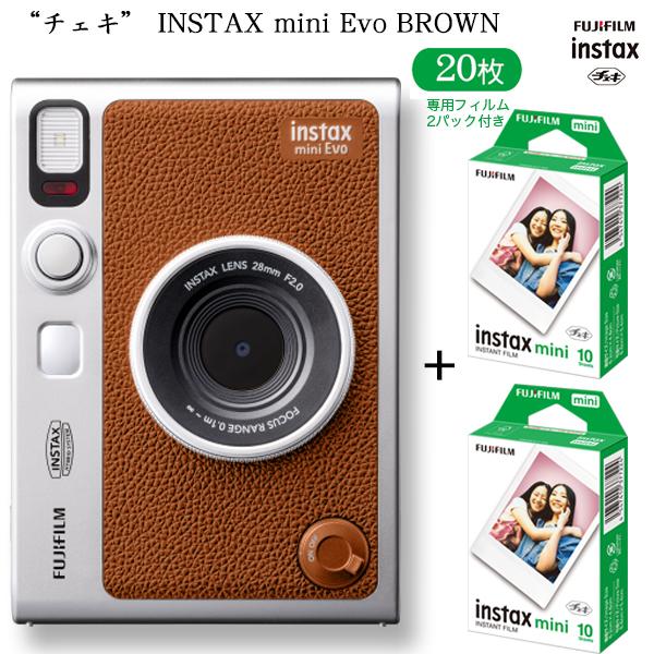 商品名：【フィルム20枚セット】“チェキ” INSTAX mini Evo BROWN【商品特長】ハイブリッドインスタントカメラ「“チェキ”INSTAX mini Evo」 「mini Evo」に搭載された多彩なエフェクトを自在に組み合わせ...