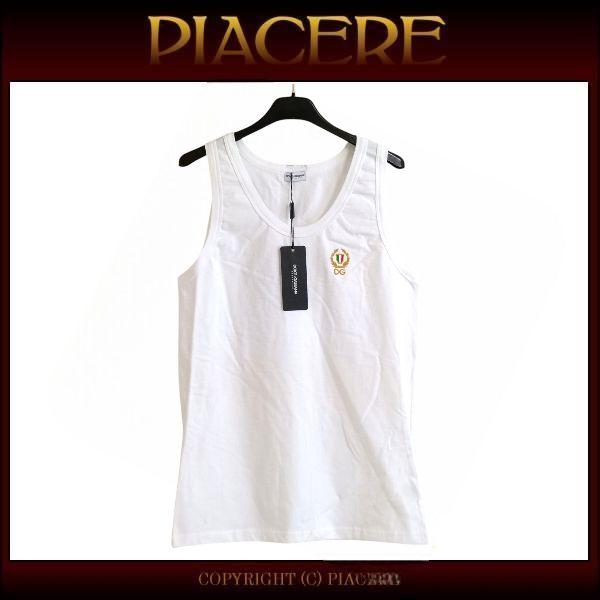 ドルチェ＆ガッバーナ（DOLCE&amp;GABBANA）のアンダーウェア・タンクトップ！ストレッチ素材でぴったりフィット！胸のDGワッペンが粋な逸品♪※こちらの商品は、メール便発送となり日時指定は行えません。☆訳あり格安の理由：黄ばみ・汚...