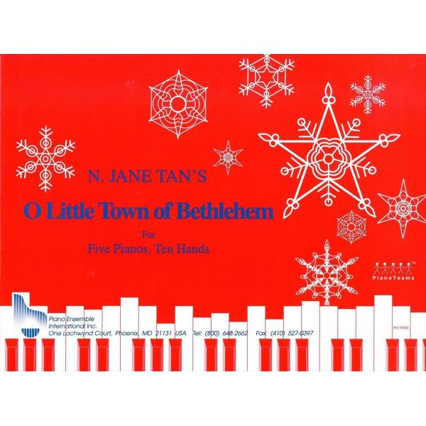 ピアノ 楽譜  | ベツレヘムの小さな町で (5台10手) | O Little Town of Bethlehem (5P10H) | 横長楽譜。レベルは初級※この楽譜はピアノ1台分です。演奏時には5冊必要です。