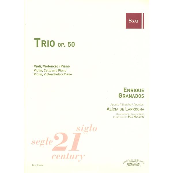 ピアノ 楽譜 グラナドス　 | ピアノ三重奏曲 作品50 | Trio op.50(1894) | ヴァイオリンとチェロ、ピアノのパート譜セットです。