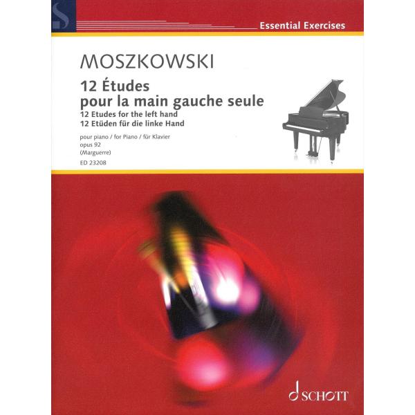 ピアノ 楽譜 モシュコフスキー | 左手のための12の練習曲 作品92 | 12 Etudes for the Left Hand Op.92 | Essential ExercisesSchott社の技術的な訓練、指導のための手引きが書か...