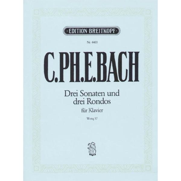 ピアノ 楽譜 C.P.E.バッハ | 3つのソナタと3つのロンド Wq 57 | 3 sonatas and 3 rondos Wq 57 | Clavier-Sonaten nebst einigen Rondos furs Fortep...