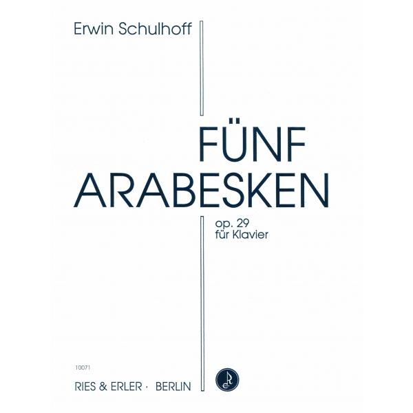 ピアノ 楽譜 シュルホフ | 5つのアラベスク 作品29 | Five arabesques op.29 for piano |
