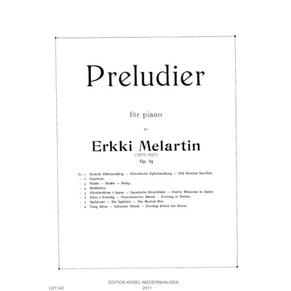 ピアノ 楽譜 メラルティン | 24の前奏曲集 作品85 より 第1-8番 | Preludier op.85 No.1-8