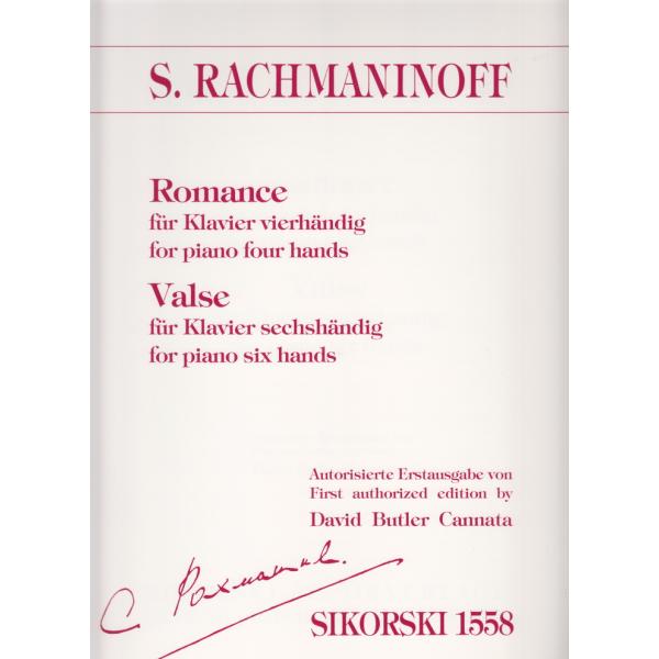 ピアノ 楽譜 ラフマニノフ | ロマンス/ワルツ 初版 (1台4手＆6手) | Romance / Valse Autorisierte Erstausgabe | ※輸送途中の衝撃等によりわずかですが角折れなどがあることがございます。予め...