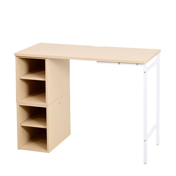 高さだけではなく用途に合わせてラック位置や天板のサイズが変えられるマルチなデスク。お子様の成長を見守りながら使えるのがGOOD！