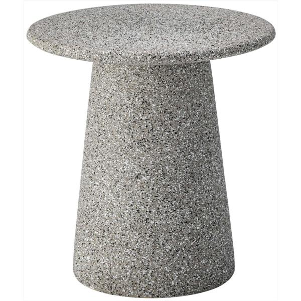 【静的耐荷重】15kg【注意事項】個体差あり洗練された印象をもたらす上品なラウンドテーブル。本物の石のようにざらりとしたシックなテラゾー柄が、空間にやさしい奥行きを加えます。丸みのある天板と安定感のある裾広がりのベースがバランスよくまとまり...