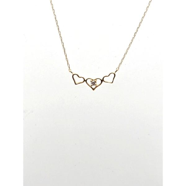 K18イエローゴールド　ダイヤモンド0.100ct　ネックレス　調節間付き（３ｃｍ）サイズ:トップ全長約１．５ｃｍ、チェーン全長約４１ｃｍ重量: 総重量は約０．７g素材: K18イエローゴールド、天然ダイヤモンド付属品:専用ケース備考 通常...