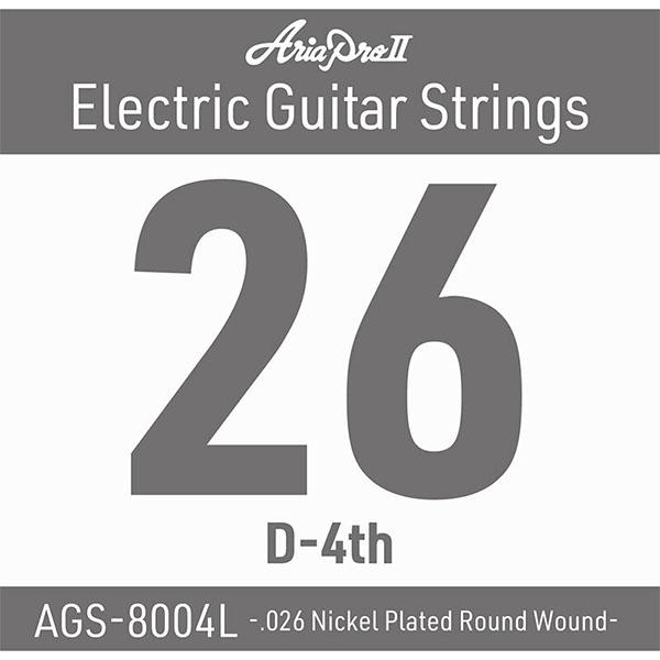 エレクトリックギター弦　バラ弦　-Light　4弦（.026）-　Single Strings（バラ弦）ハイクオリティな弦をバリュー・プライスで実現したAriaproII/Aria弦。D-4th　.026 Nickel Plated Rou...
