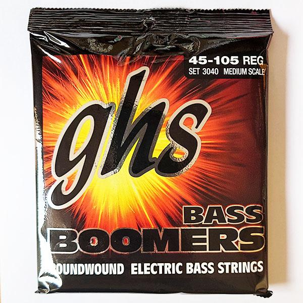 GHS Bass Boomers - Medium ScaleFits 32", 33" Scales3040 045 - 105 (.045.065.085.105)Bass Boomers Nickel-Plated Steel ove...