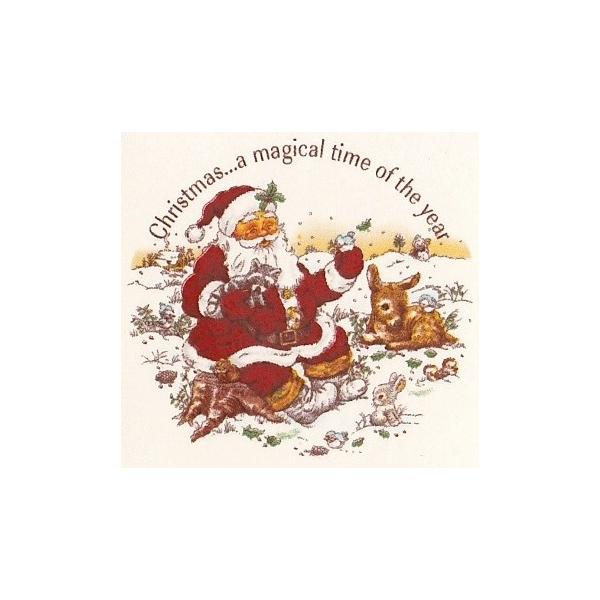 ポーセラーツ転写紙クリスマスマジカルタイム優しそうなサンタさんが可愛い動物に囲まれています＾＾モチーフは約７センチです。ポーセラーツ・ポーセリンアートの上絵付け用の転写紙（デキャール）です。焼成温度が異なるため陶芸の下絵付けにはご利用頂けま...