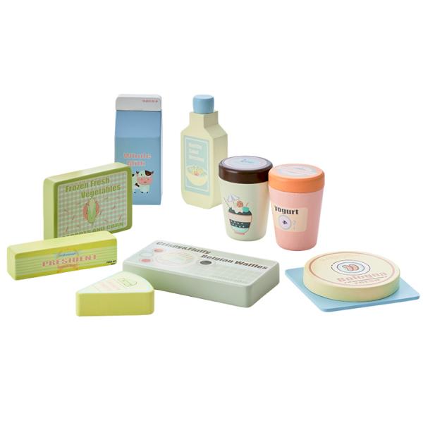 ※写真にはセットに含まれていない物がございます。必ずセット内容をご確認ください。■内容フリッジ フード：ミルク・ドレッシング・ヨーグルト・チーズ・フローズンベジタブル・アイスクリーム・ワッフル・ボローニャ・バター■材質ヒメツバキ・MDF■生...