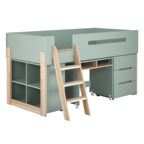 ※こちらの商品はお客様組み立てとなります。※詳細ページの注意事項を必ずご確認ください。■サイズベッド：W205 x D100.5 x H113cmデスク：W77.5 x D52.5 x H72cm(キャスター含む)チェスト：W60 x D4...