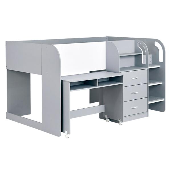 ※こちらの商品はお客様組み立てとなります。※詳細ページの注意事項を必ずご確認ください。■サイズベッド：W201 x D128 x H112cmデスク：W93.5 x D39.5 x H70cm(キャスター含む)ベッド内寸：W97 x D19...