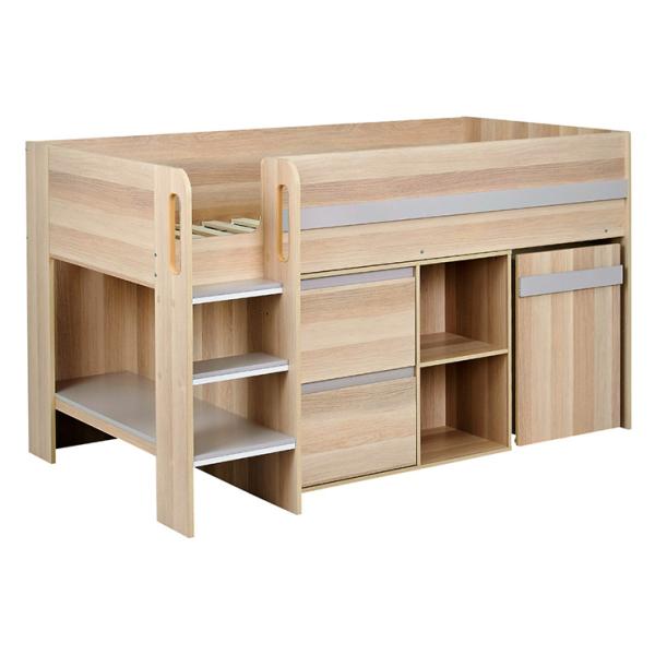 ※お客様組み立てとなります。※注意事項は画像でご確認ください。■サイズ全体：W201.5 x D120 x H114cm(重量：116kg)ベッド内寸：97 x 198cmチェスト：W103.5 x D40 x H73.5cm引き出し内寸：...