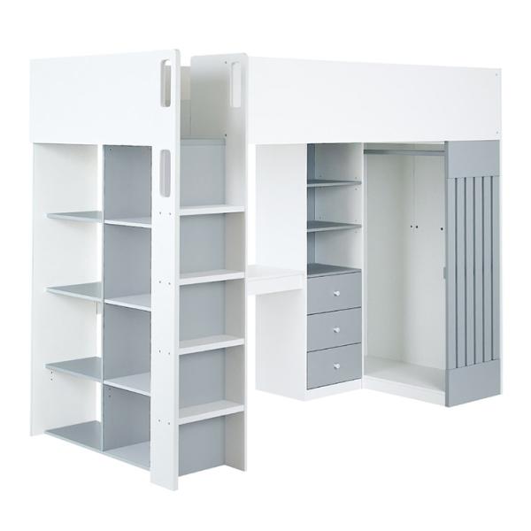 ※お客様組み立てとなります。※注意事項は画像でご確認ください。■サイズ全体：W241 x D113.5 x H180.5cm(重量：162kg)ベッド内寸：97 x 198cm引き出し内寸：W38 x D33.5 x H13cm(有効15....