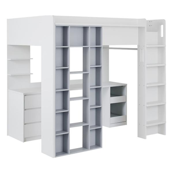 ※お客様組み立てとなります。※注意事項は画像でご確認ください。■サイズ全体：W203 x D142 x H180cm(重量：156kg)ベッド内寸：W122 x D198 x H34cm引き出し内寸：W29.5 x D33.5 x H10....