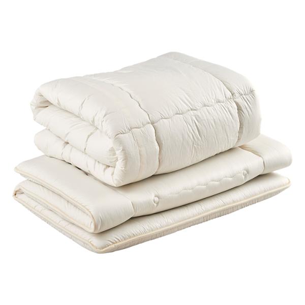 ※こちらは掛け布団・敷き布団2点セットのページです。枕は付属していません。※詳細ページの注意事項を必ずご確認ください。■サイズ掛け布団：W約125cm x D約174cm x H約5cm　約1.4kg敷き布団：W約90cm x D約184c...