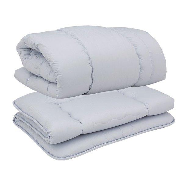 ※こちらは「掛け布団」と「敷き布団」の布団2点セットの商品ページとなります。■サイズ掛け布団：150 x 210cm敷き布団：98 x 196cm※サイズ許容範囲、+5% -3%■材質側生地：ポリエステル65%綿35%(アロエ・キトサン含有...