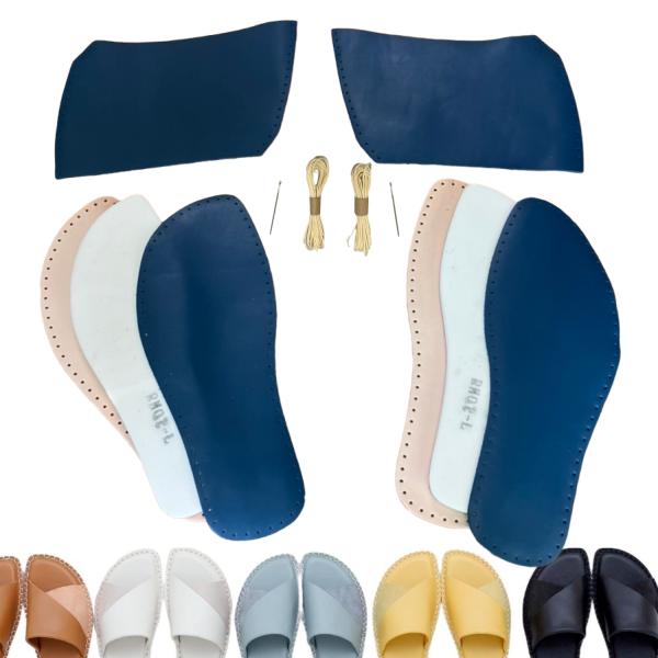 【発売日：2023年07月01日】[練習用：手作り組み立てキット]革素材に糸と針をセットし詳しい解説付きですので、どなたでも自分でルームシューズを組み立てることができます[色はおまかせ]練習用に安価な素材を使用している関係で色指定はできませ...