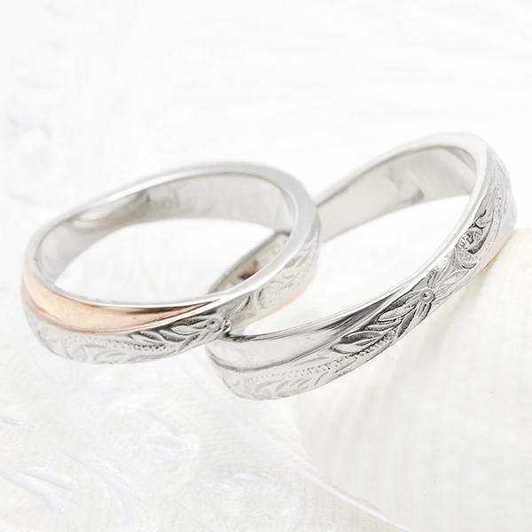 ペアリング 指輪 レディース メンズ サージカルステンレス 低アレルギー ダブルデザイン クロスリング ハワイアンジュエリー オシャレ マイレ プルメリア スクロール お守り素材：サージカルステンレス製（ローズゴールドコーティング）サイズ：...