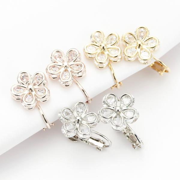 イヤリング 痛くない IMFスプリング フラワー 花 華やか ガーリー ニッケルフリー キュービックジルコニア デイリー素材:真鍮製(ロジウムコーティング、ゴールドコーティング、ピンクゴールドコーティング)ニッケルフリーキュービックジルコニ...