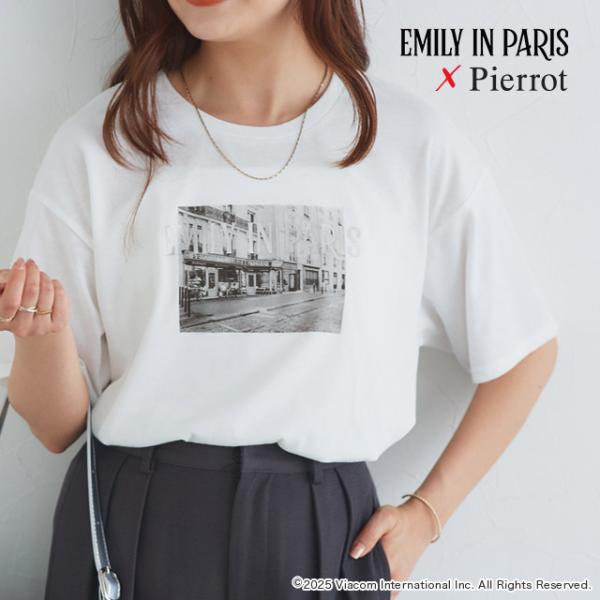 Tシャツ EMILY IN PARIS ロゴ 綿混 モノクロ 刺繍 オーバーシルエット ピエロ Pierrotアプリでご覧のお客様へアイテムサイズなどの詳細情報は すべて見る よりご覧ください。商品名EMILY IN PARIS ロゴTシャ...