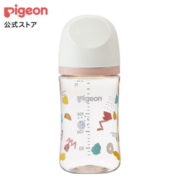 My母乳実感哺乳びん(240ml)doodle×ash pink×off white | 3ヵ月頃〜　ピジョン 哺乳瓶 ほ乳瓶 哺乳 赤ちゃん 赤ちゃん用 赤ちゃん用品 ベビー  ベビー用 ベビー用品 ベビーグッズ 新生児 子育て 育児 出...