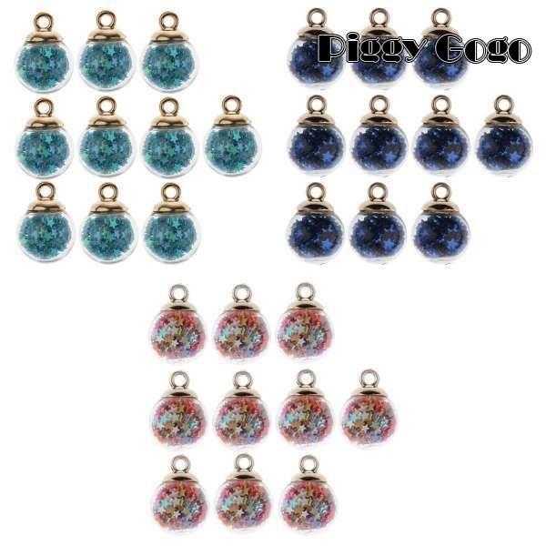 説明:フリッカースターガラスボールDIYクリスタルチャーム材料:ガラス球.小さな光沢のある星.金属サイズ:約. 16 mm(0.63 '')ネックレス.ブレスレット.イヤリング.ペンダント.ヘアジュエリー.その他のファッションジュエリー作り...