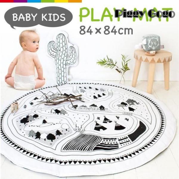 フローリングなどの固い床で遊ばせたい時に便利なプレイマットです。中綿が入っているので気持ちよく、安心して遊ばせることができます。おもちゃで床が傷つく心配もありません。柔らかいので、折りたたんで持ち歩くことも可能です。【素材】コットン【サイズ...