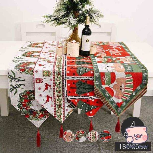 仕様 素材：ポリエステル、その他色：サンタクロース　鹿　花　ツリー（写真通り）サイズ：180*35cm商品について：サイズ表記は目安です。若干の誤差がある場合がございます。製造中（縫製、染色など）により商品において色味や柄、サイズに若干の誤...