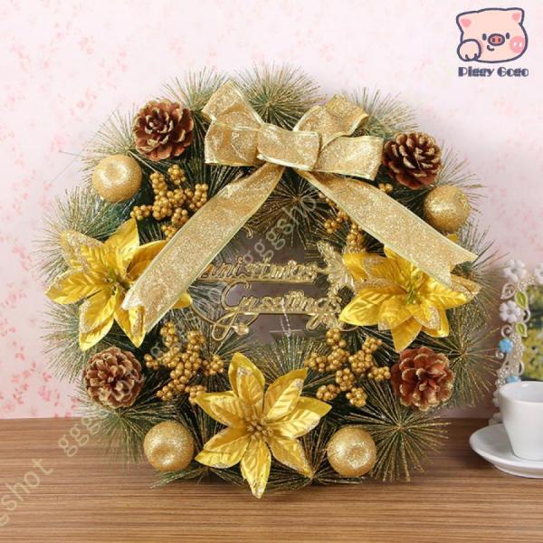 クリスマス リース クリスマス花輪 ナチュラルリース 玄関 造花 壁掛けフラワー ぶら下げ飾り ドアリース 飾り 庭園 結婚式 店舗 撮影 道具 クリスマス飾り 素材 PVCサイズ直径（外径）：40cm 50cm   色/デザイン:写真ご参...
