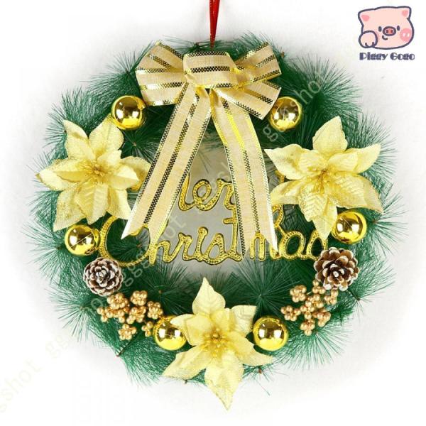 クリスマス リース クリスマス花輪 ナチュラルリース 玄関 造花 壁掛け ぶら下げ飾り ドアリース 飾り 庭園 結婚式 店舗 撮影 道具 クリスマス飾り デコレーション リース 素材 PVCサイズ直径（外径）：40cm。色/デザイン:写真ご...