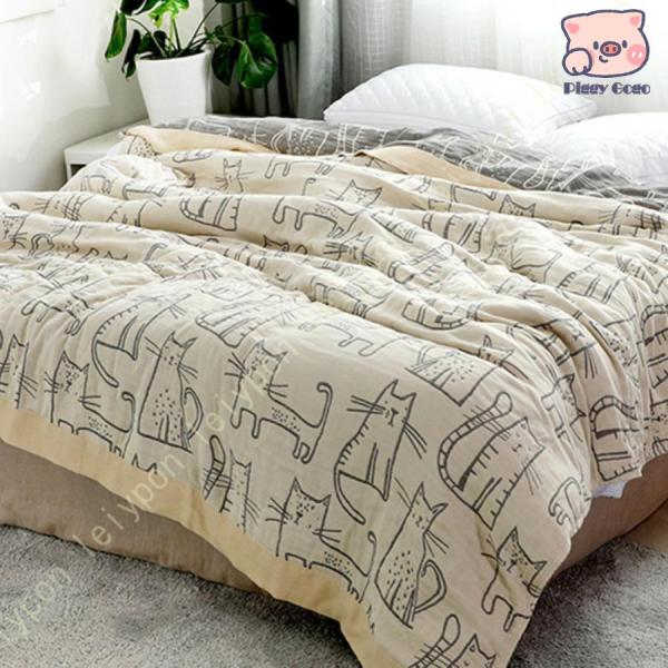 ・素材： 綿100%（100％天然素材）　4重ガーゼ・サイズ：150*200cm、200*230cm・安全性：無蛍光の100%天然素材、ご安心使用ください。・かわいい柄。タオルケットやシーツ代わりとしてのご使用がおすすめです。・肌に優しい天...