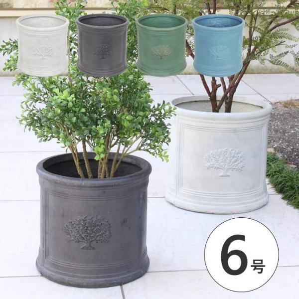 ●ラウンドポットフォレスト6号●ガーデンをおしゃれに演出する大型の植木鉢のラウンドポットです。植物の寄せ植えや鉢カバーにぴったり！●陶器鉢の様な風合いを持っていますがファイバーセメント製なので、陶器鉢よりも軽量で強度があります。●ファイバー...