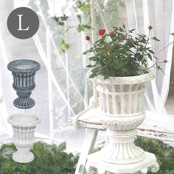 ●ローマポットフラワーL●古代ローマを彷彿とさせるおしゃれなフラワーポットです。●底穴があるので植物を直接植え込んだり、フラワースタンドとしてお気に入りの鉢花を飾って、ガーデンやお部屋のインテリアにおすすめです。●アンティーク調の重厚感のあ...
