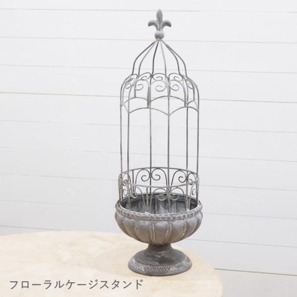 ●フローラルケージスタンド●すらりと伸びる優雅なラインが印象的なフラワースタンド。どこかヨーロッパの庭園に佇むオーナメントのような気品をまとい、空間にそっと物語を添えてくれる存在です。●繊細な曲線フレームと、やさしいアンティーク仕上げ。色ム...