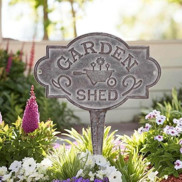 ●ガーデンシェッドピック●アイアン素材を使用した、アンティーク風デザインのガーデンピックです。「GARDEN SHED（ガーデンシェッド）」とは、庭道具を収納する小屋を意味し、ガーデニングを楽しむ世界観や英国風ガーデンの雰囲気を表す装飾ワー...