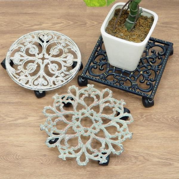 ●プラントキャリー●重い植木鉢の移動がラクになる、おしゃれなアイアン製プラントキャリー。キャスター付きなので、大きな鉢植えやプランターも簡単に移動できます。●アンティーク調のデザインは3種類。それぞれ雰囲気が異なるのでお部屋や飾るスペースの...