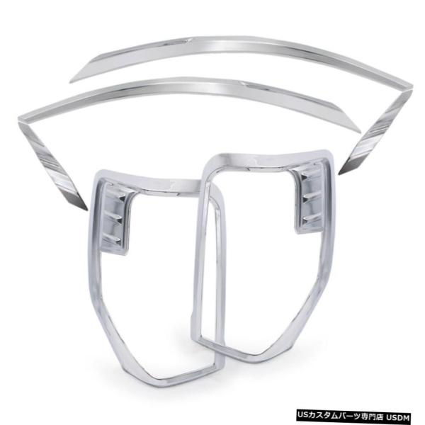 クロームメッキ  Chrome Head + Tail Lamp Lihgts Cover For Mitsubishi L200 Triton 4x4 2019 2020