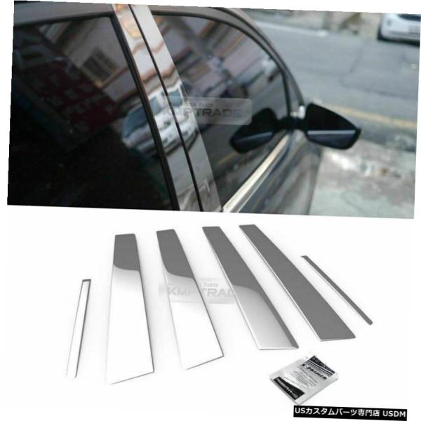 クロームメッキ  Stainless Steel Chrome Window Pillar Molding 6P For KIA 2003-2009 Amanti Opirus
